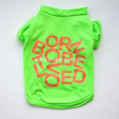 China pets products 100% cotton colorful cute dogs Tshirt, Green color dog clothes for sale