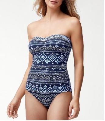 China Cowrie Tummy Control Bandeau One Piece Swimsuit for sale