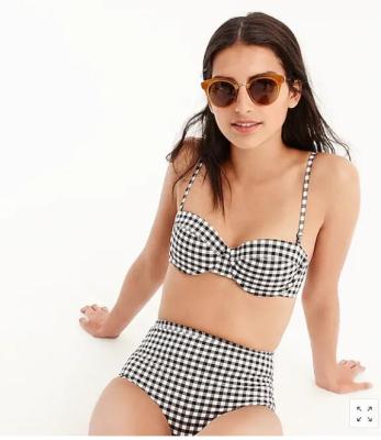 China underwire bikini top in matte gingham for sale