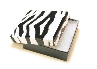 Cina Contenitori di regalo riciclati stampa ecologica del cartone della zebra per l'esposizione dei gioielli in vendita