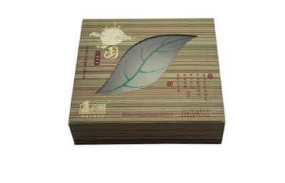 Cina Contenitori di regalo del Mooncake della carta/cartone dell'alimento con la finestra a forma di foglia in vendita