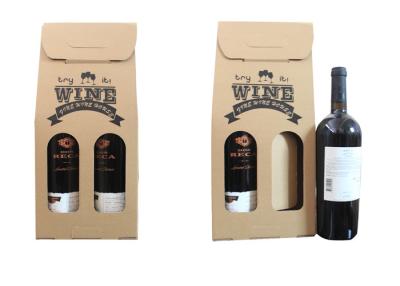 Cina contenitore d'imballaggio di carta del portatile due di vino alla moda delle bottiglie, carta kraft 80gsm - 250gsm in vendita