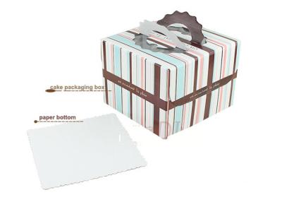 Cina Contenitori di carta di cartone pieghevole che imballano dolce con la maniglia, 1200gsm in vendita