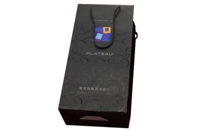 Cina borsa nera dell'imballaggio del vino di stampa a colori uv 4 del vaso con le maniglie in vendita