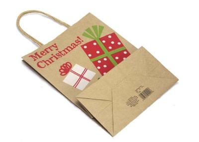 Cina Brown sta sui sacchi di carta colorati Kraft con le maniglie per pranzo in vendita
