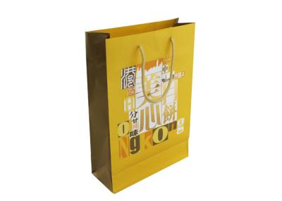 Cina Borse di nylon lucide dorate luminose del regalo della carta della maniglia per l'imballaggio dolce del dessert in vendita