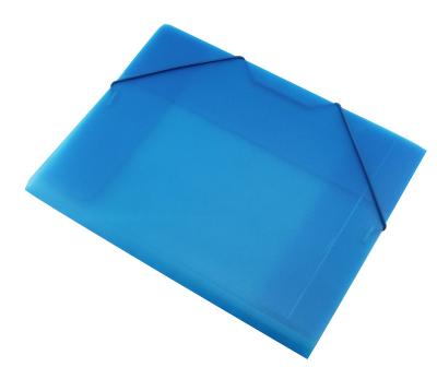 China De blauwe Elastische Portefeuille van de Omslagbladen van het Sluitings Plastic Dossier met Koordslot Te koop
