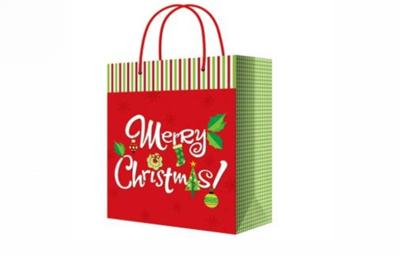Cina Lucidi i sacchi di carta laminati per i regali/borse di carta rosse del regalo di Natale con la maniglia in vendita