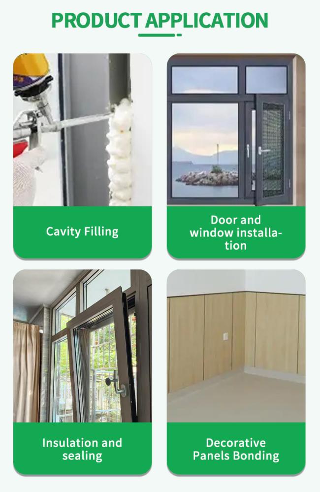 Custom Filling PU Expanding Polyurethane PU Foam 750ml Construction Purpose