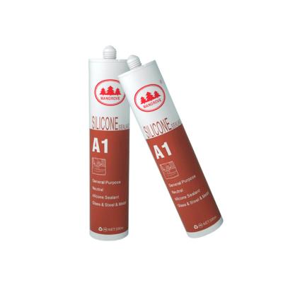 China Weather Resistant Acetic Acid Silicone Sealant Black Construction Glass Installation for sale