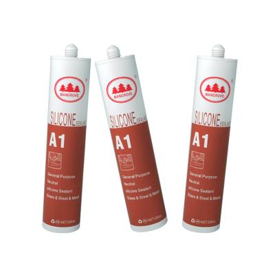 China Acid Silicone Sealant Waterproof Transparent Caulking Agent 280ml for Bathroom Kitchen for sale