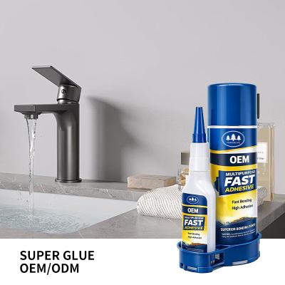 China Super Fast Dry Glue MDF Activator Kit with Cyanoacrylate on Wood Acrylic Ethyl Sealant Spray Fast Drying Super Glue for sale