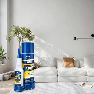 China Oem Factory Super Glue Cyanoacrylate Adhesive 400ml and 100g Spray Activator Two-component Instant Glue for sale