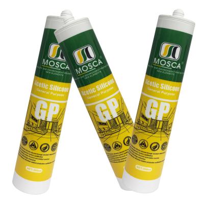 China Quick Drying White GP Acid Silicone Adhesive Bathroom Window Kitchen for sale
