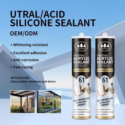 China Free Sample No Smell Mildew Resistant Caulk Bathroom and Water Basin Neutral Silicone Sealant Adhesive for sale