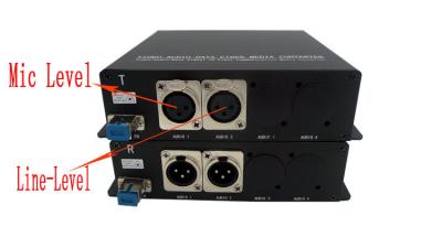 China 1 channel Micphone audio with 1 channels Banlanced line-level audio over fiber converter for sale