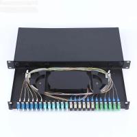 China 24 Port LC Sliding Patch Panel Fiber Optic Termination Box 19 Inch Rack Mount for sale
