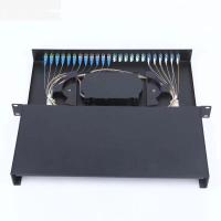 China 24 Port LC Sliding Patch Panel Fiber Optic Termination Box 19 Inch Rack Mount for sale