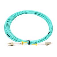 China Duplex Multimode OM4 2m 50/125 LC Fiber Optic Patch Cord Low Insertion Loss for sale
