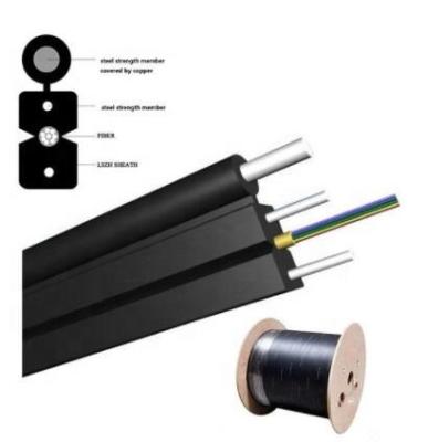 Cina Cavo flessibile a fibra ottica autosufficiente di FTTH FRP GFRP KFRP in vendita