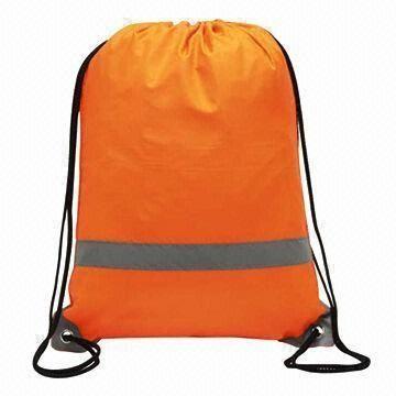 China Promotional Reflective Drawstring Bag with Added Safety Feature factory