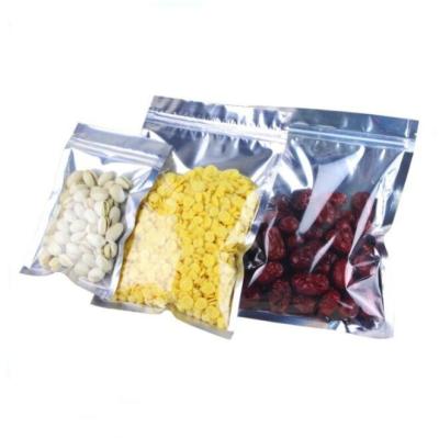 Cina Borsa a chiusura lampo di Front Silver Mylar Aluminum Foil del sacchetto laterale della guarnizione di FDA tre chiara in vendita
