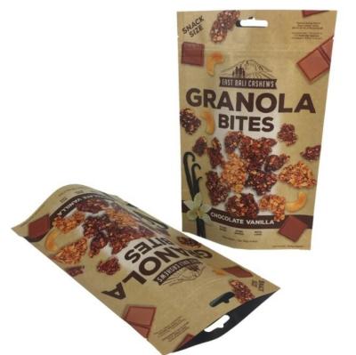 Cina Spuntino che imballa la serratura Gravnre dello zip del sacchetto di carta kraft che stampa 180 micron con il foro della mano in vendita