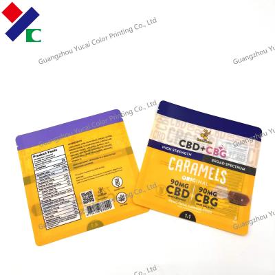 Cina Sacchetto laterale del marchio di Mini Flat Metallic Foil Nut Mylar tre con la borsa di vuoto delle etichette Bopp eliminabile in vendita