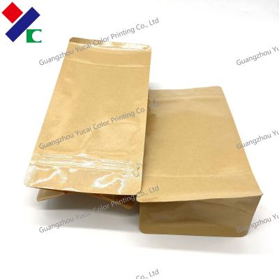 Cina Di Brown della carta kraft del supporto sacchetto biodegradabile su con la borsa di imballaggio per alimenti della chiusura lampo in vendita