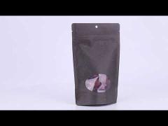 Doypack Brown Kraft Paper Stand Up Bags Gravure Printing With Zipper
