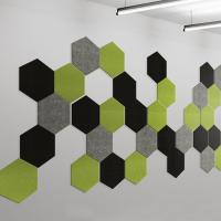 Quality Black Sound Acoustic Panels PET Hexagon Felt Wall Tiles Environmentally Friendly for sale