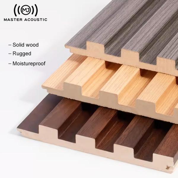 Quality Solid Wood Slat Acoustic Panels Modern Fluted Ceiling Panels Black Whit Grey for sale