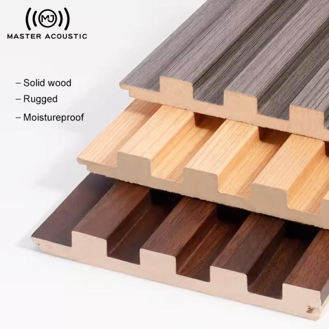 Solid wood acoustic panel installation example