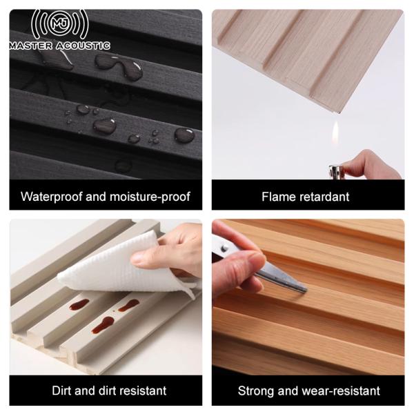Quality Solid Wood Slat Acoustic Panels Modern Fluted Ceiling Panels Black Whit Grey for sale