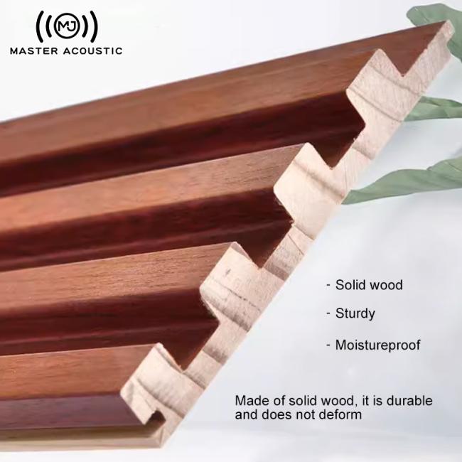 Solid wood acoustic panel finish detail