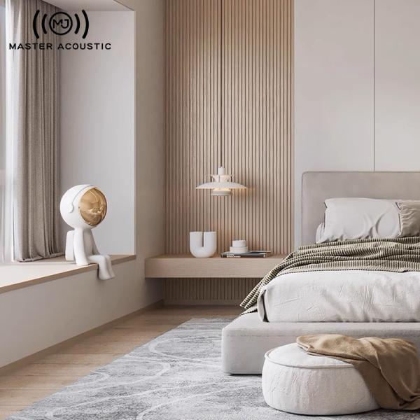 Quality Solid Wood Slat Acoustic Panels Modern Fluted Ceiling Panels Black Whit Grey for sale