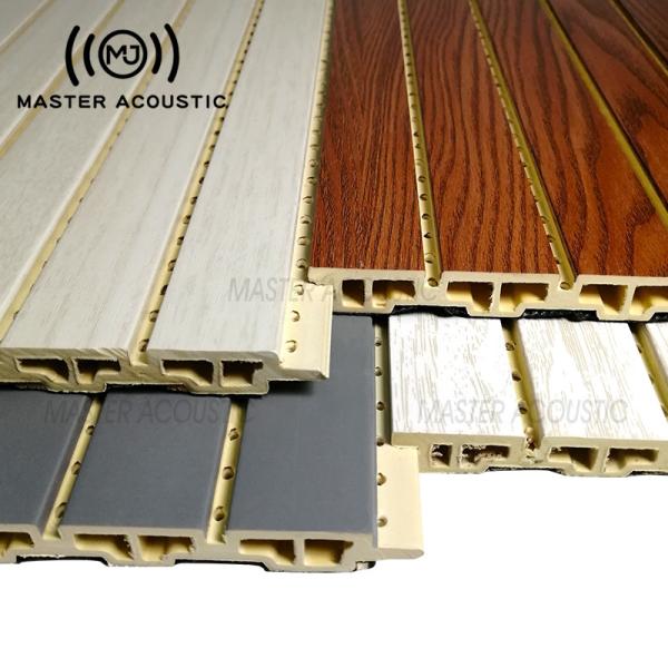 Quality B1 WPC Acoustic Panels Soundproof Decorative Slat Panels For Interior Walls for sale