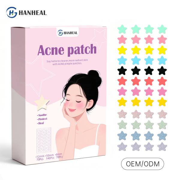 Quality Customized Color Hydrocolloid Acne Pimple Patch Star Shape For All Skin Types for sale