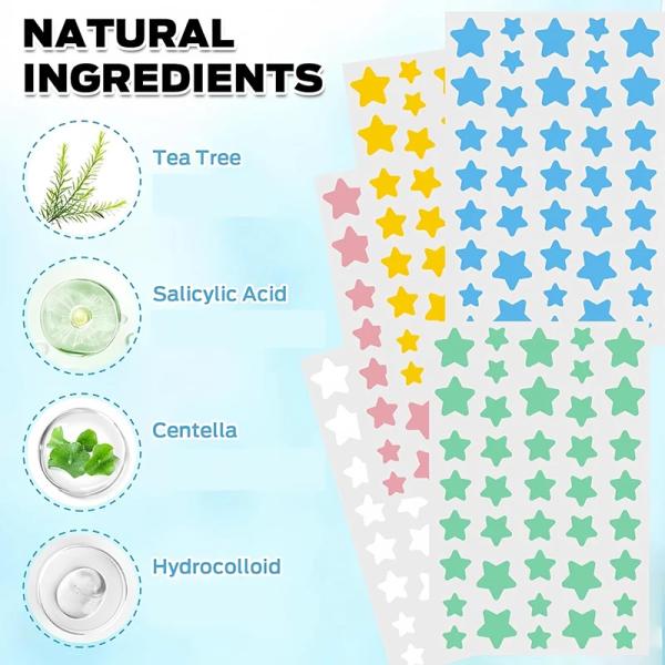 Quality Customized Color Hydrocolloid Acne Pimple Patch Star Shape For All Skin Types for sale
