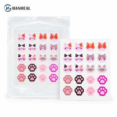 China Custom Cat-Shaped Hydrocolloid Acne Patches 12mm 20 Patches per Sheet for sale