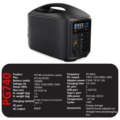 Cina AC di carica 600 Watt centrale elettrica portatile generatore di elettricità portatile in vendita