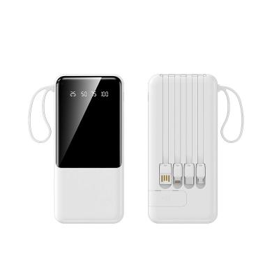 China Portable 4 in 1 Cable Power Bank with Over-discharging Protection and Apple Interface à venda