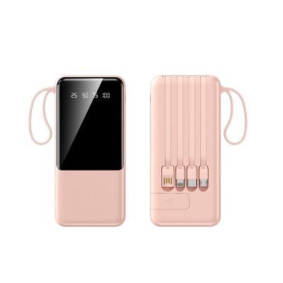 China Portable 4 in 1 Cable Power Bank with Over-discharging Protection and Apple Interface à venda