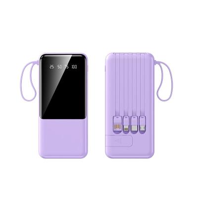 China Portable 4 in 1 Cable Power Bank with Over-discharging Protection and Apple Interface à venda