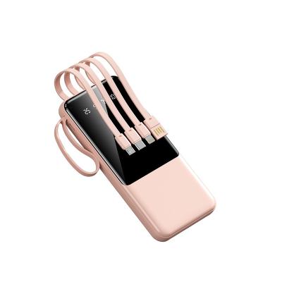 China Portable 4 in 1 Cable Power Bank with Over-discharging Protection and Apple Interface à venda