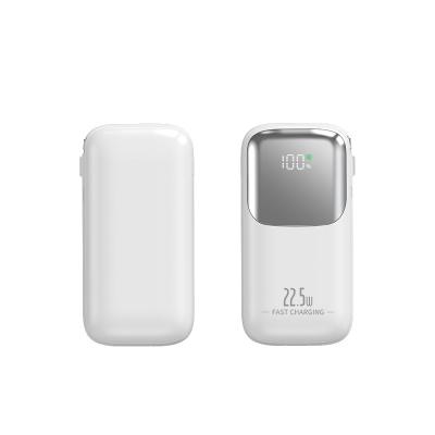 中国 Portable 10000mAh Pocket Power Bank With 2 Cord PD 22.5W Fast Charging LED Display USB-C Output 販売のため