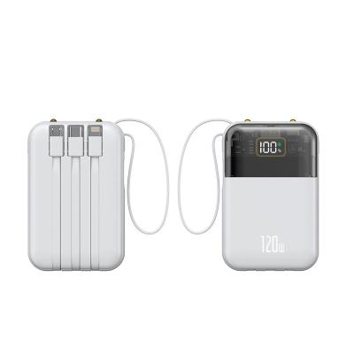 Cina 10000mah Portable Power Bank with Over-discharging Protection and Built-in Cables in vendita