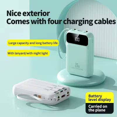 Cina 10000mah Portable Power Bank with Over-discharging Protection and Built-in Cables in vendita