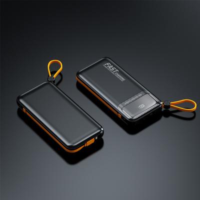 Cina Ultra-thin And Compact Self-contained Power Bank 10000mah Super Fast Charger Large Capacity Portable in vendita