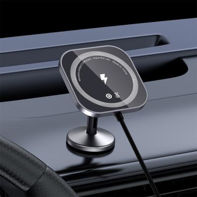 Cina Magnetic Charging Mobile Phone Car Holder 15w Wireless Car Charger Mount Auto-sensing Car Phone Holder in vendita